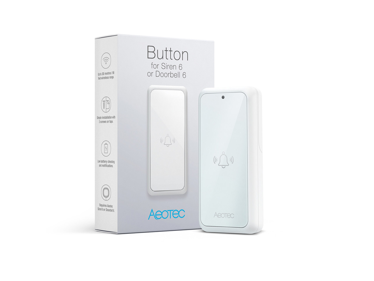 ≡ Беспроводная кнопка Aeotec Button для Siren 6 или Doorbell 6 - AEOEZW166 купить | NeoSmart
